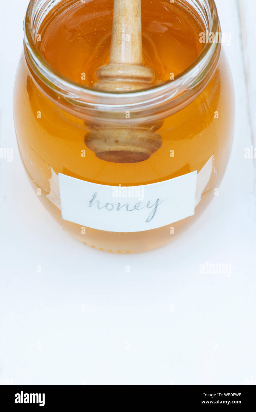 Jar of Organic Honey Stock Photo - Alamy