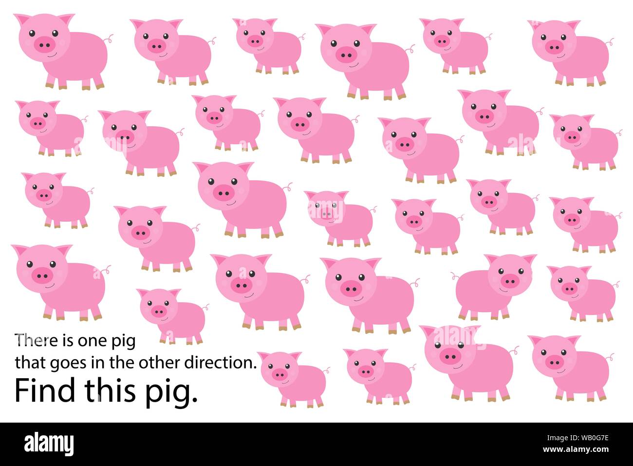 Find pig that goes in other direction, education puzzle game for ...