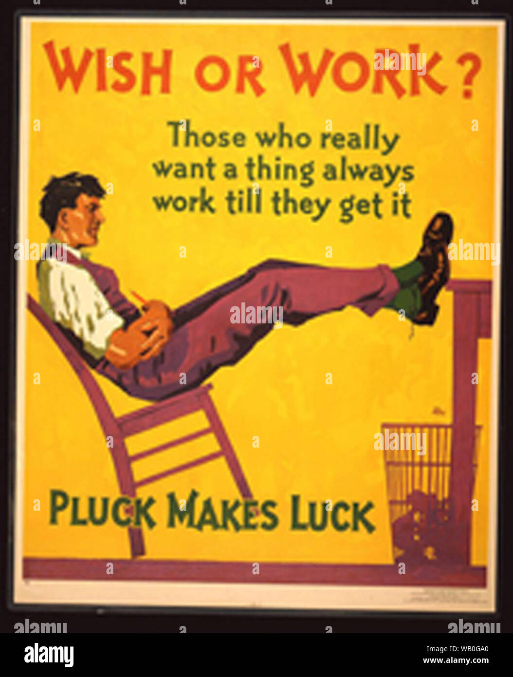 pluck makes luck vintage motivational poster Stock Photo - Alamy