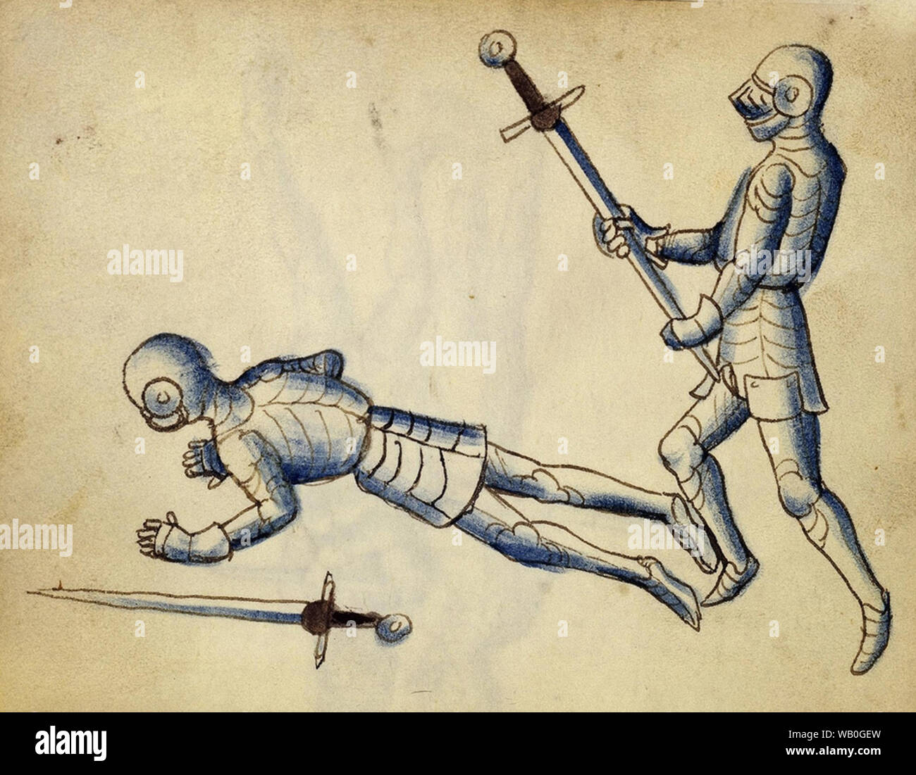 Vintage arms and armour - Knights training 'how to' guide illustration ...