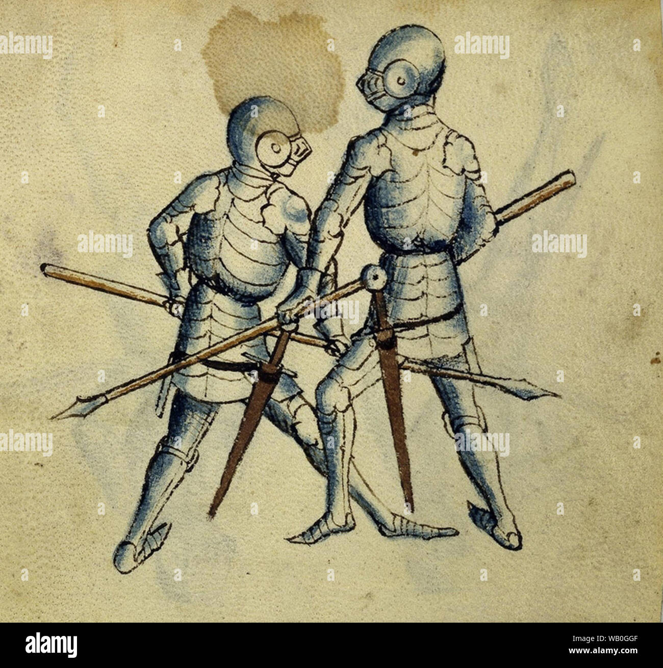 Vintage arms and armour - Knights training 'how to' guide illustration ...