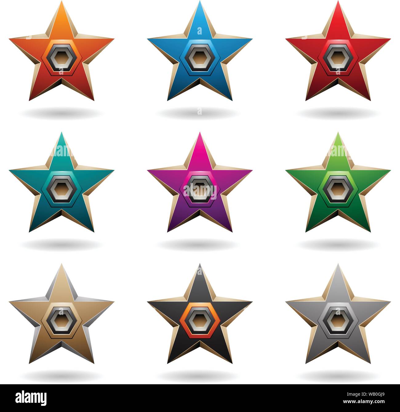 Embossed star Stock Vector Images - Alamy