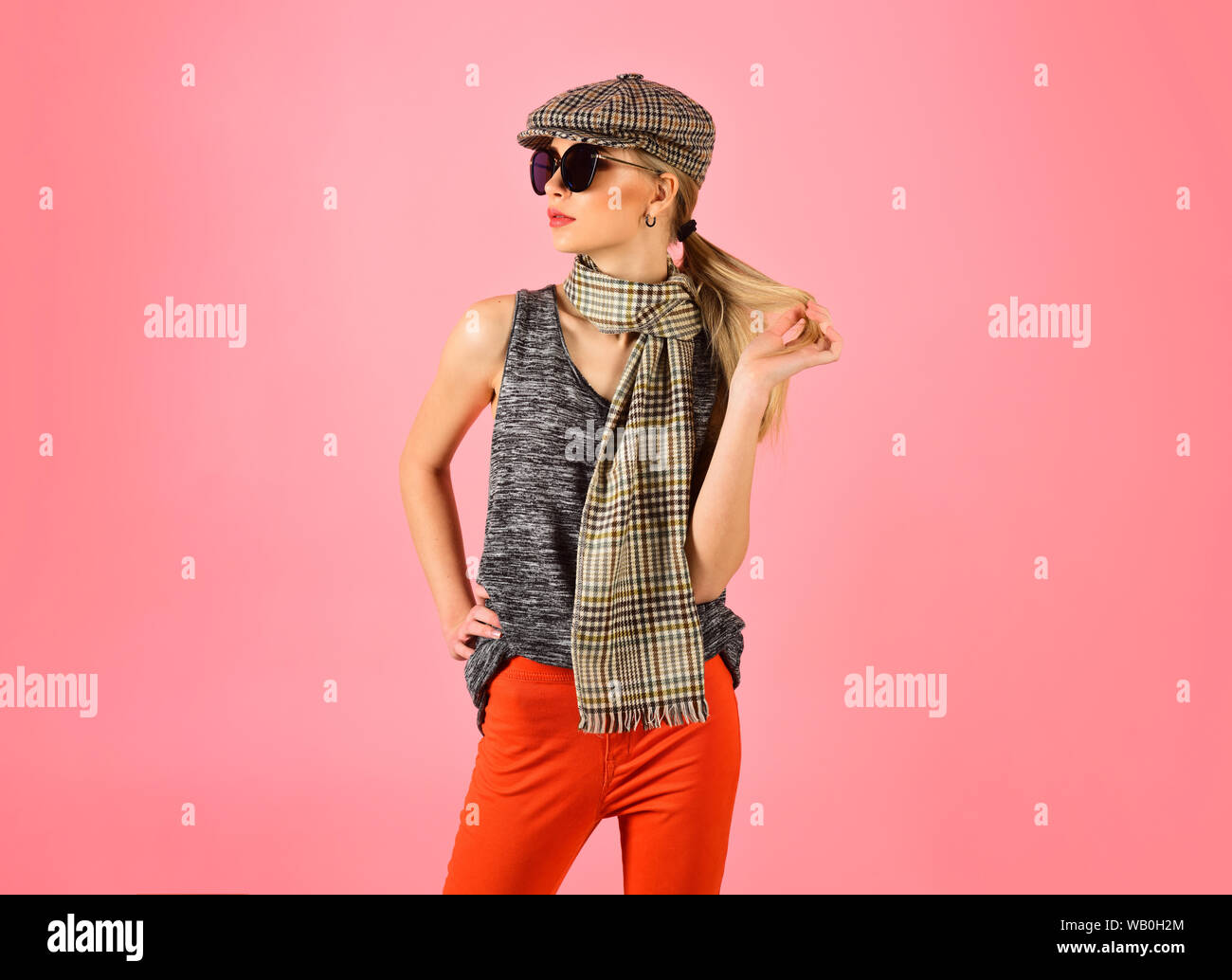 Hip hop girl with fashionable hair. Funky style beauty. Fashion ...