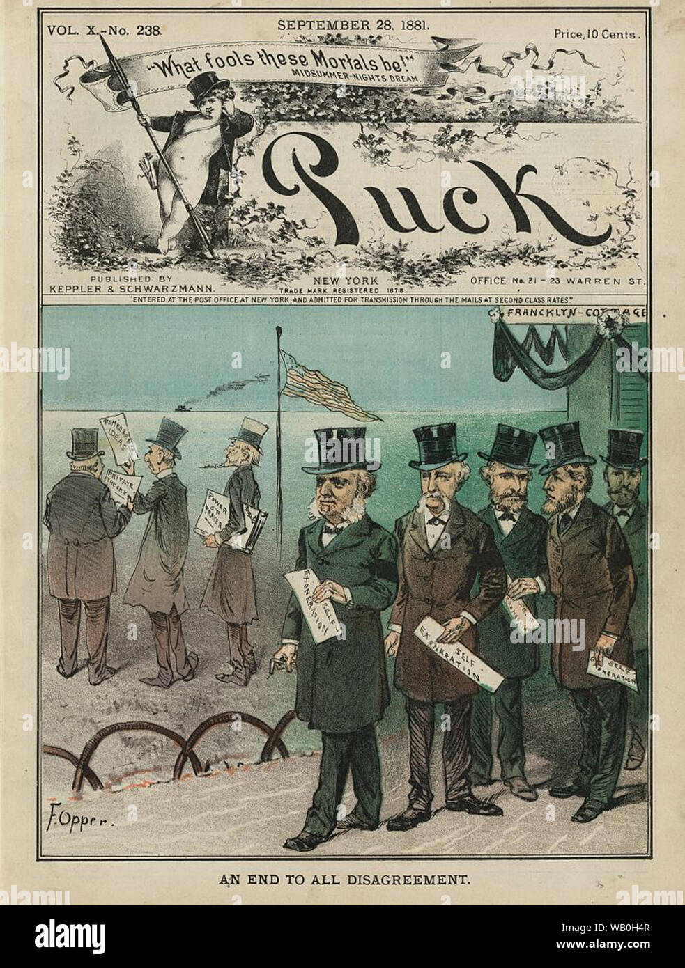 vintage Puck magazine cover artwork Stock Photo - Alamy