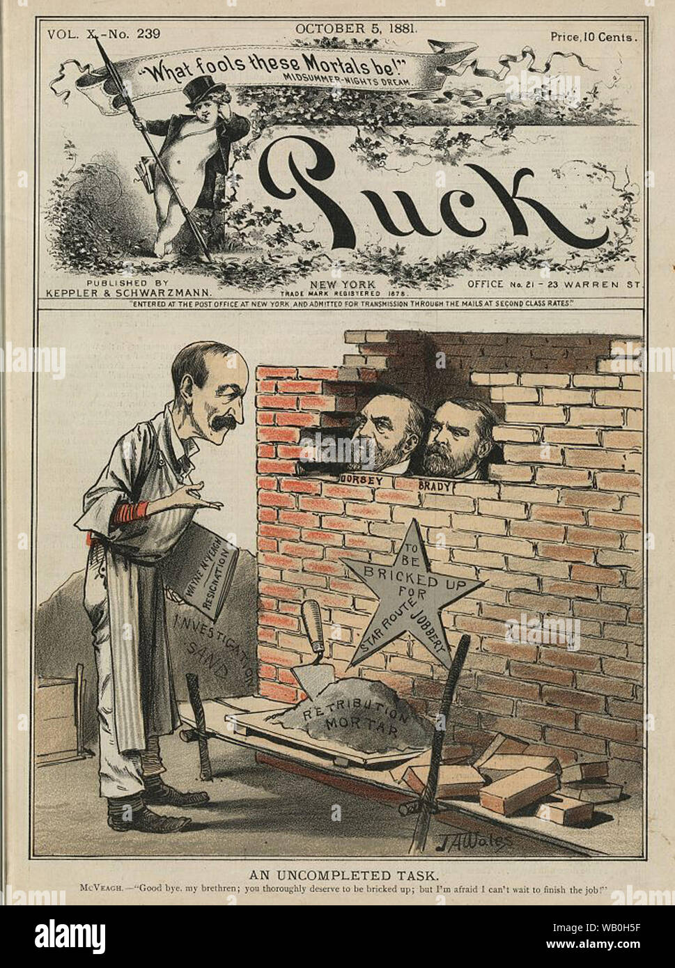 vintage Puck magazine cover artwork Stock Photo - Alamy