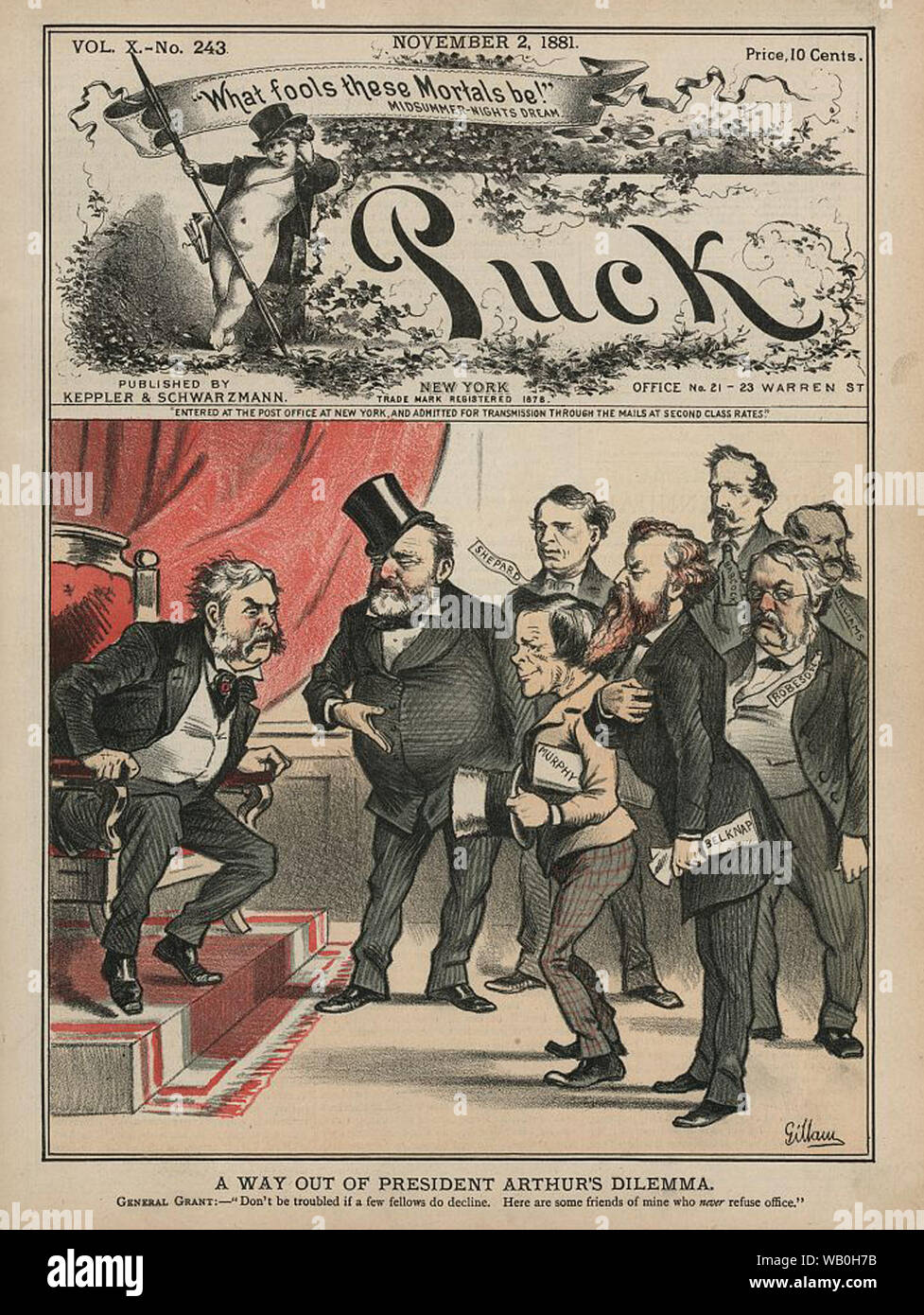 vintage Puck magazine cover artwork Stock Photo - Alamy