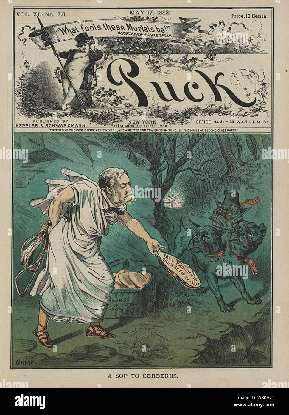 vintage Puck magazine cover artwork Stock Photo - Alamy