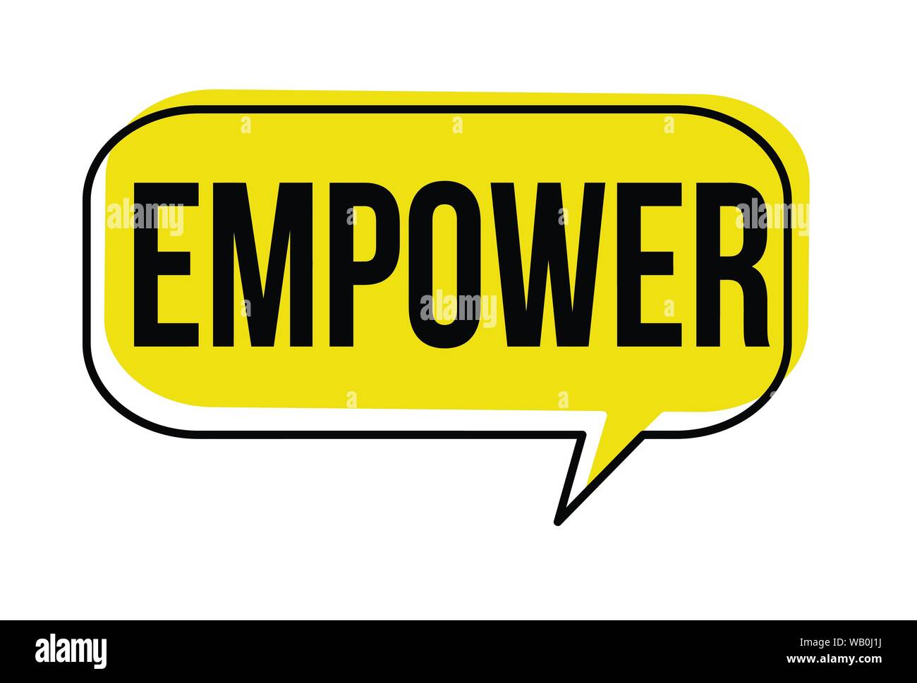 Empower speech bubble on white background, vector illustration Stock ...