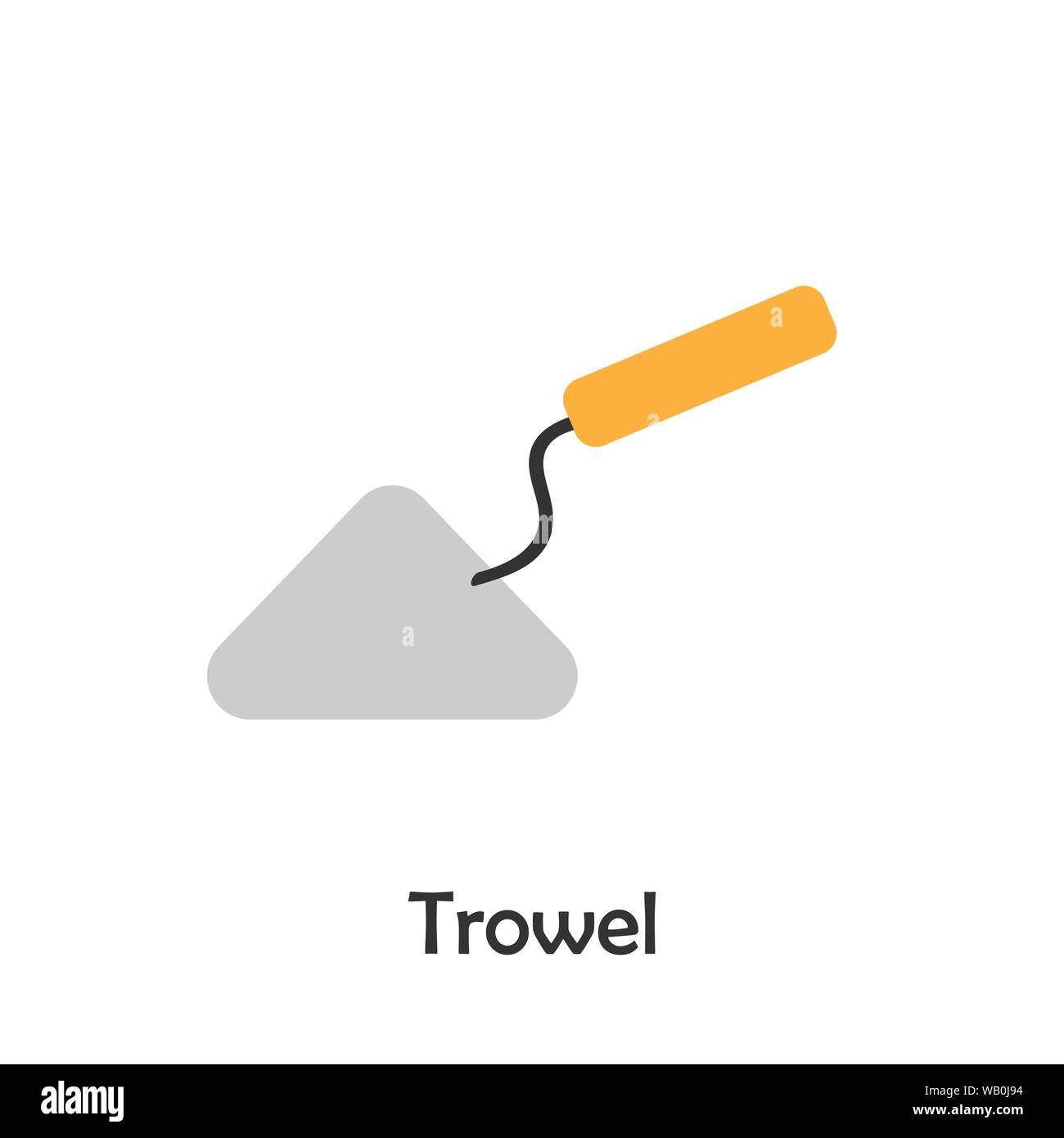 Trowel in cartoon style, construction card for kid, preschool activity ...