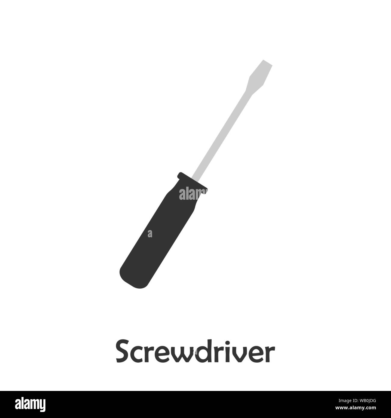 Screwdriver in cartoon style, construction card for kid, preschool ...