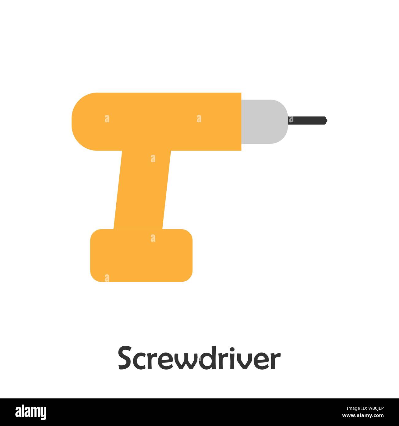 Screwdriver in cartoon style, construction card for kid, preschool ...
