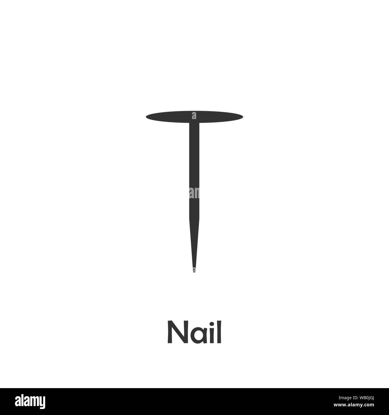 Nail in cartoon style, construction card for kid, preschool activity ...