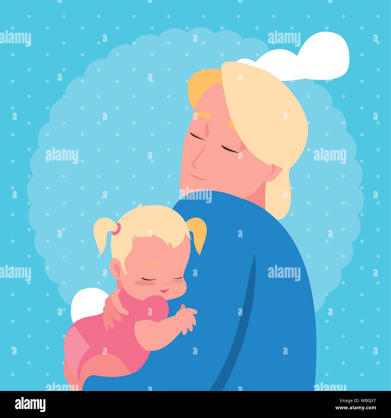 dad carrying his baby girl in arms vector illustration Stock Vector Image & Art - Alamy