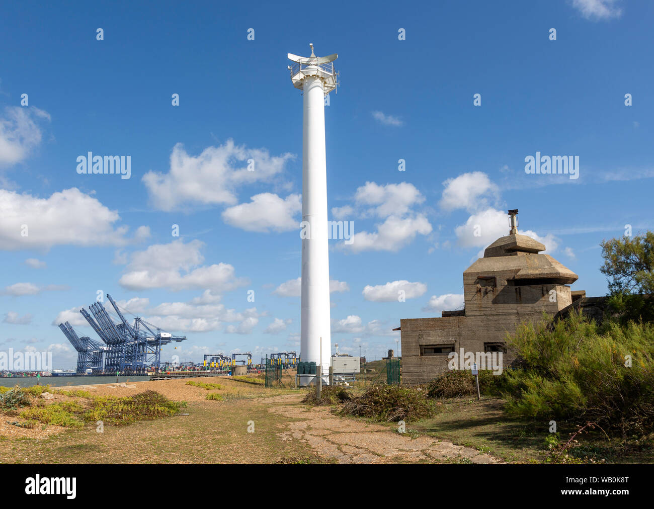 Easat Marine Radar tower for shipping at Landguard, Port of Felixstowe ...