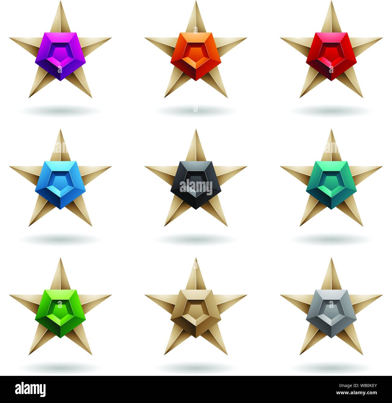 Embossed star Stock Vector Images - Alamy