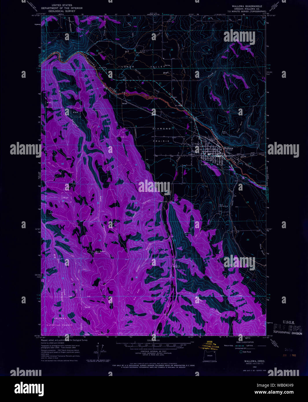 Map of wallowa oregon hi-res stock photography and images - Alamy