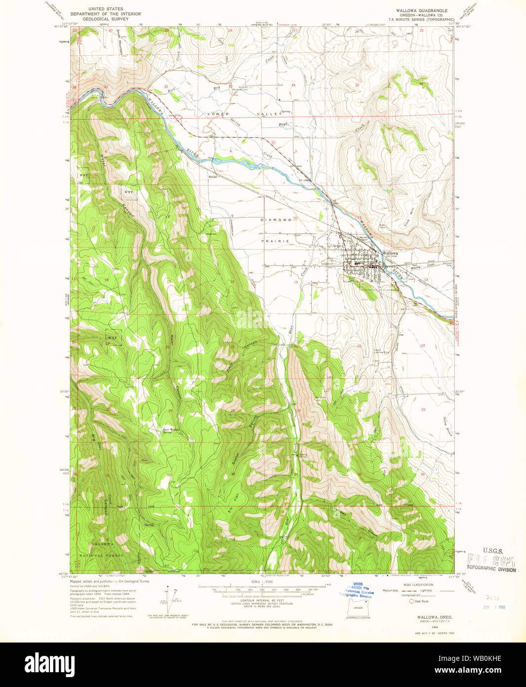 Map of wallowa oregon hi-res stock photography and images - Alamy