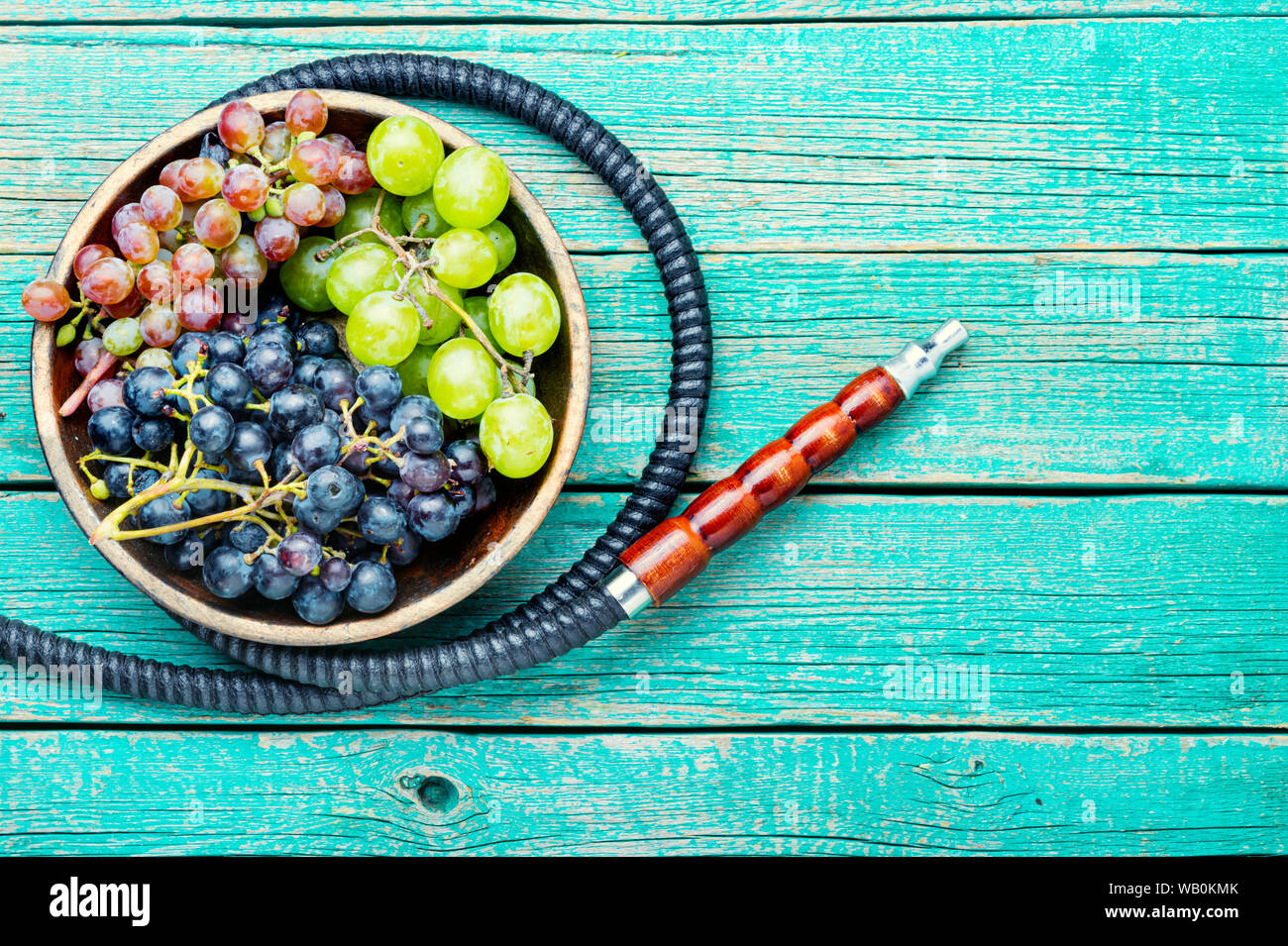 Tobacco shisha with grapes flavor.Nargile with grapes.Turkish fruit ...