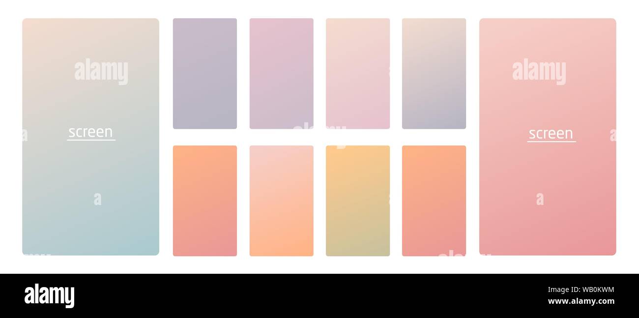 Vibrant and smooth pastel gradient soft colors set for devices, pc and ...