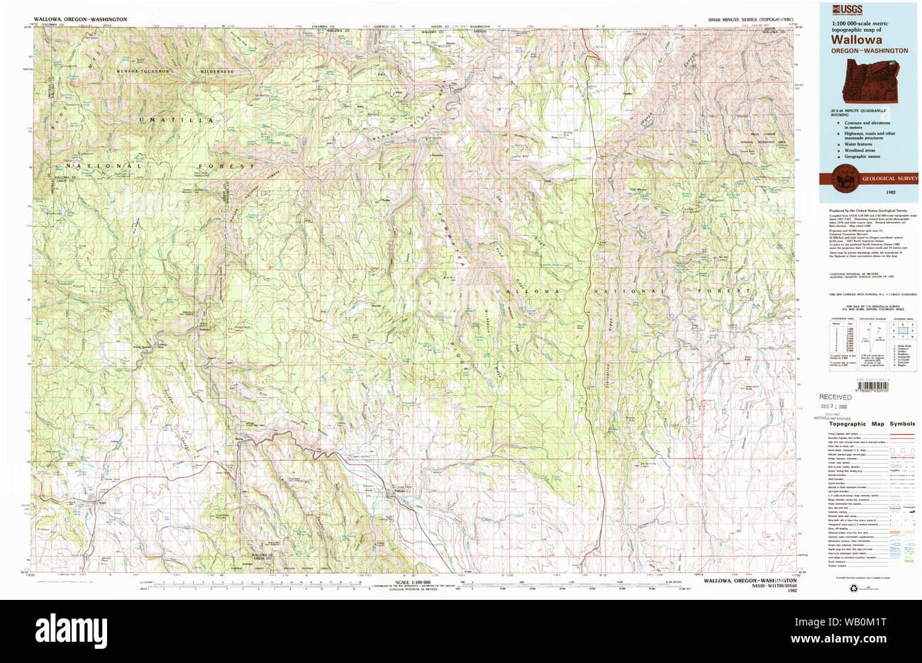 Map of wallowa hi-res stock photography and images - Alamy