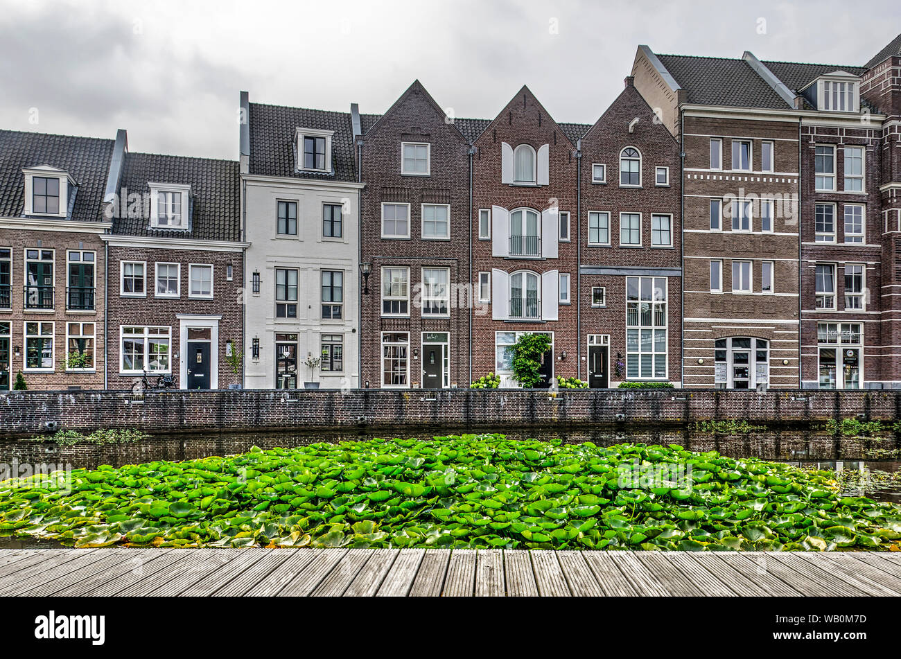 Helmond, The Netherlands, August 16, 2019: view from a wooden platform ...