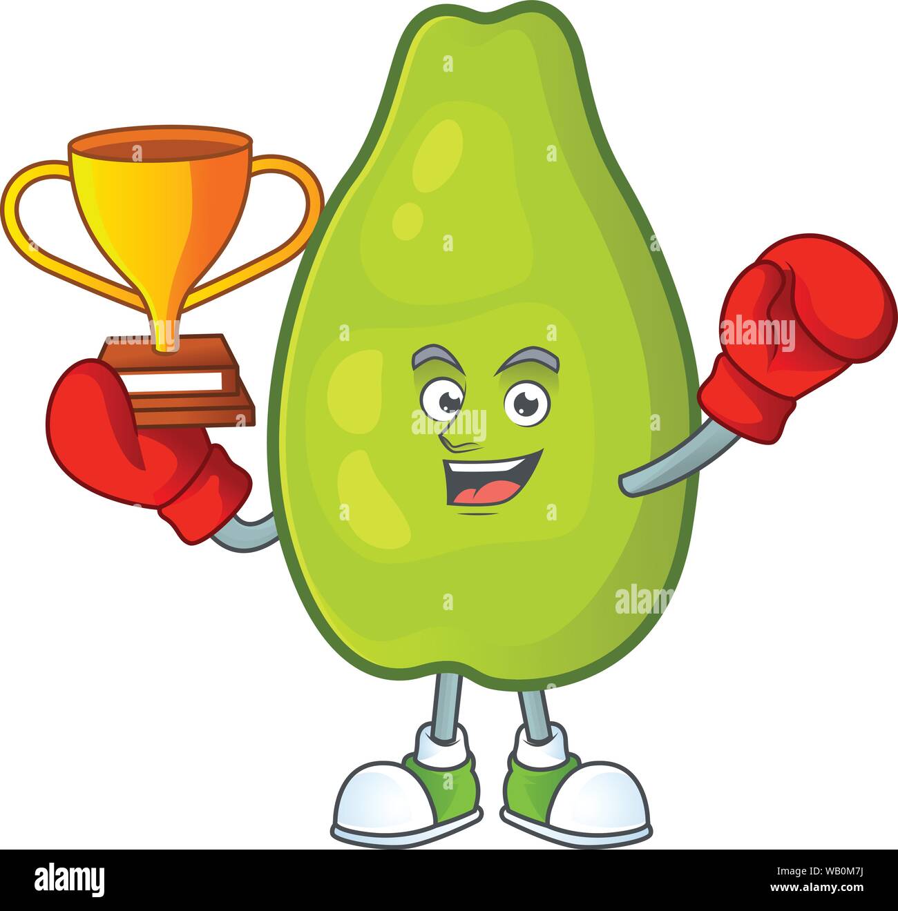Boxing winner fresh and ripe papaya isolated on white background Stock ...