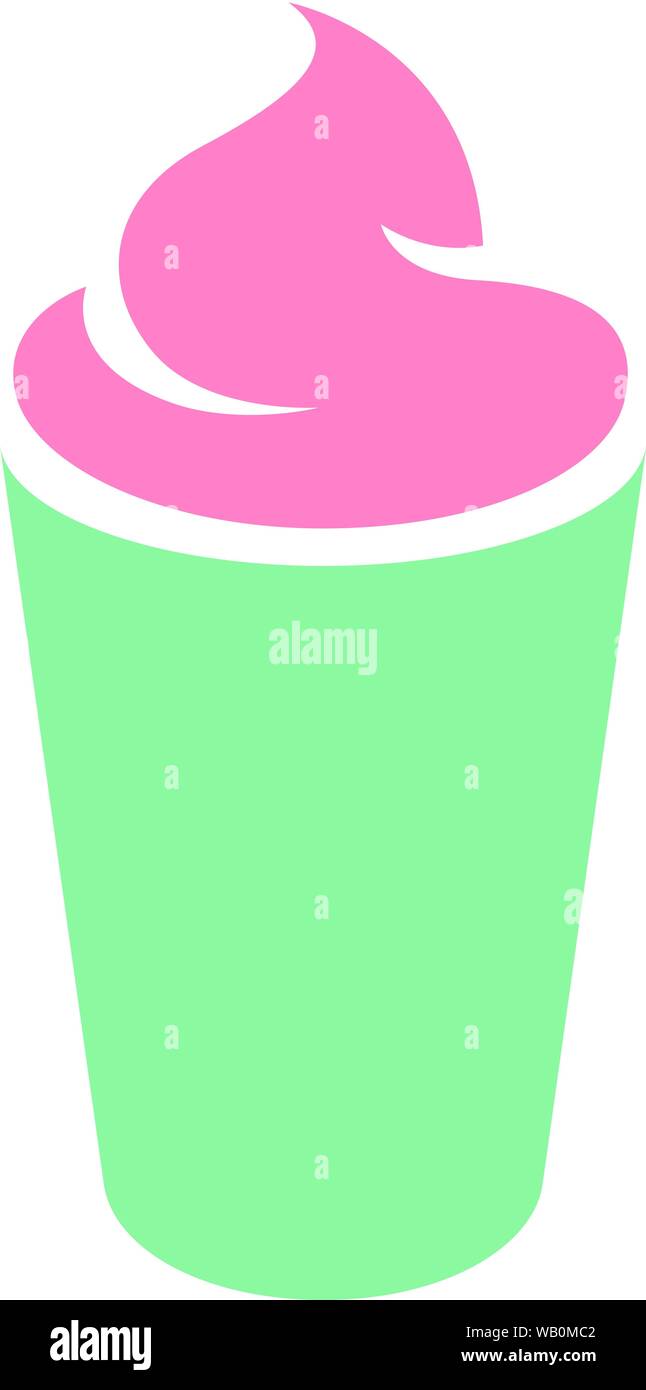 Vector Illustration of Green and Pink Frappuccino Icon isolated on a ...