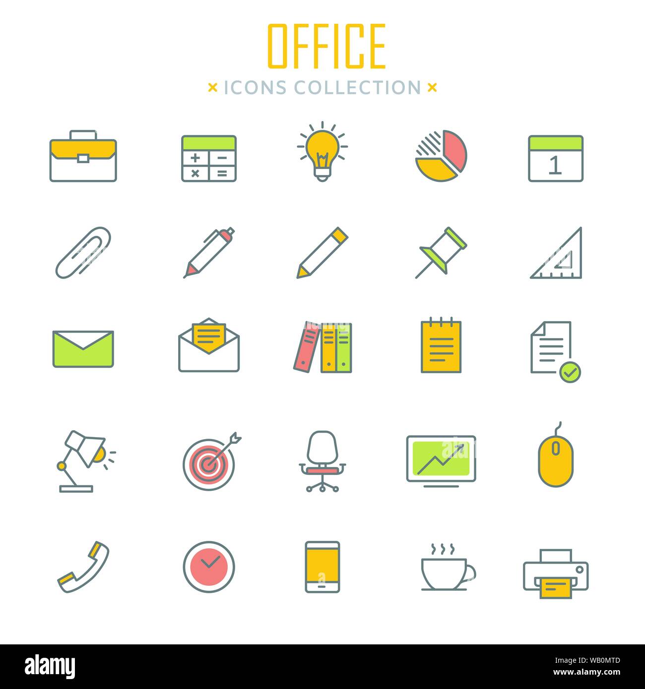 Collection of office icons Stock Vector Image & Art - Alamy