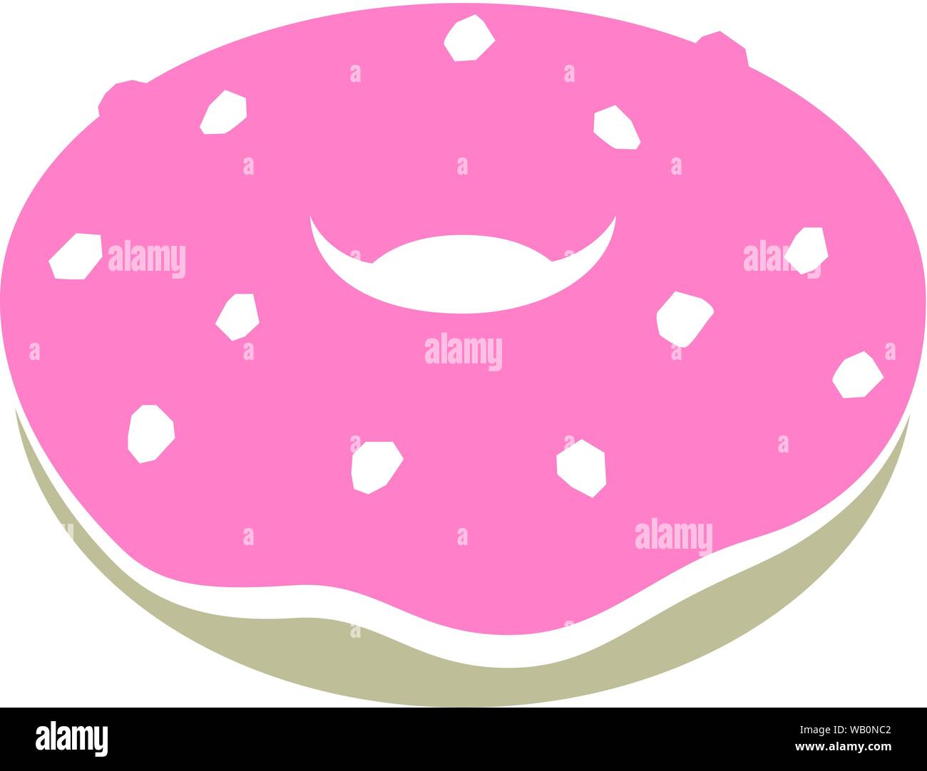 Vector Illustration of Pink Doughnut Icon isolated on a White ...