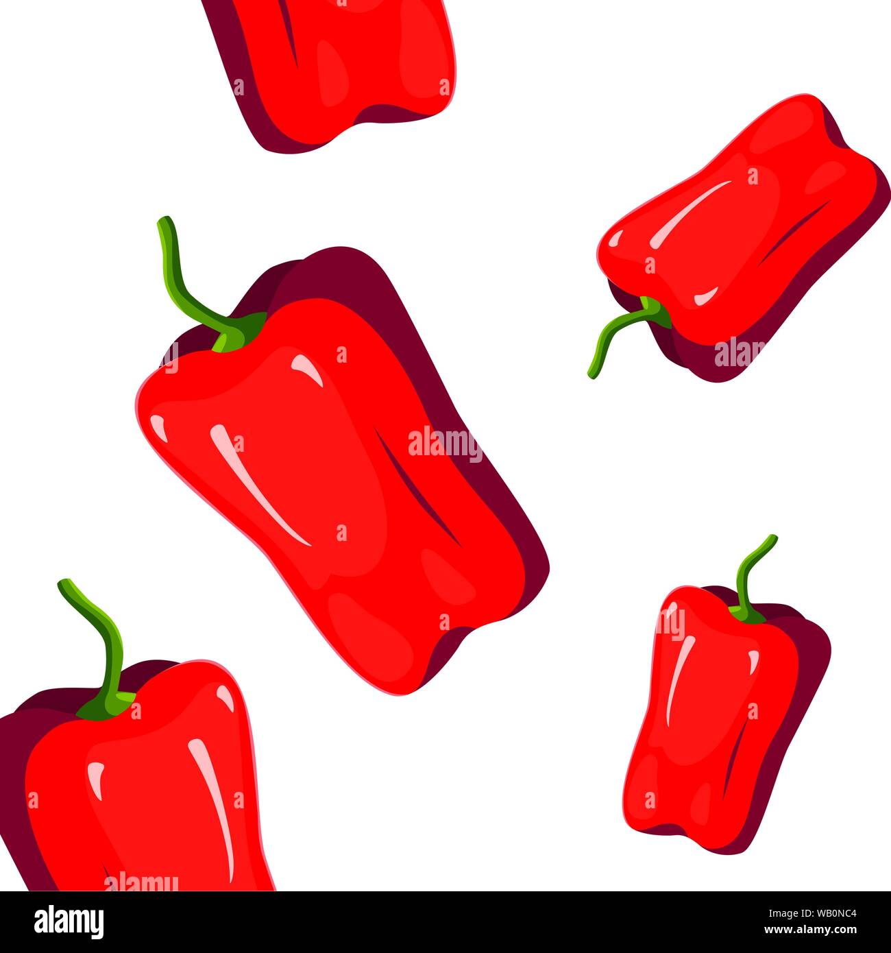 peppers fresh vegetable white background vector illustration Stock ...