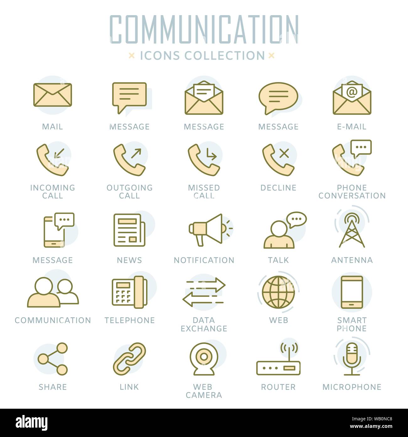 Collection of communication thin line icons Stock Vector Image & Art ...