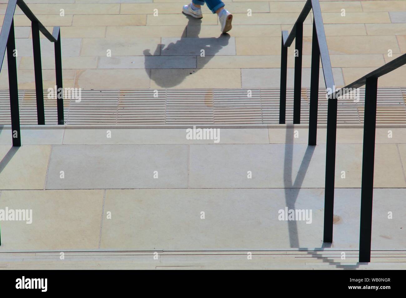Newly built stairs in the sun Stock Photo - Alamy