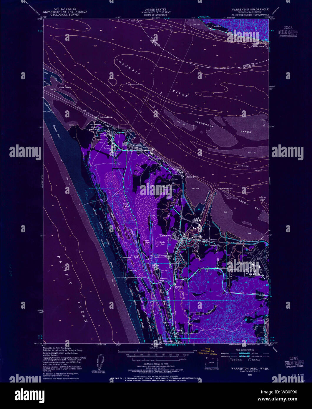 Warrenton oregon map hi-res stock photography and images - Alamy