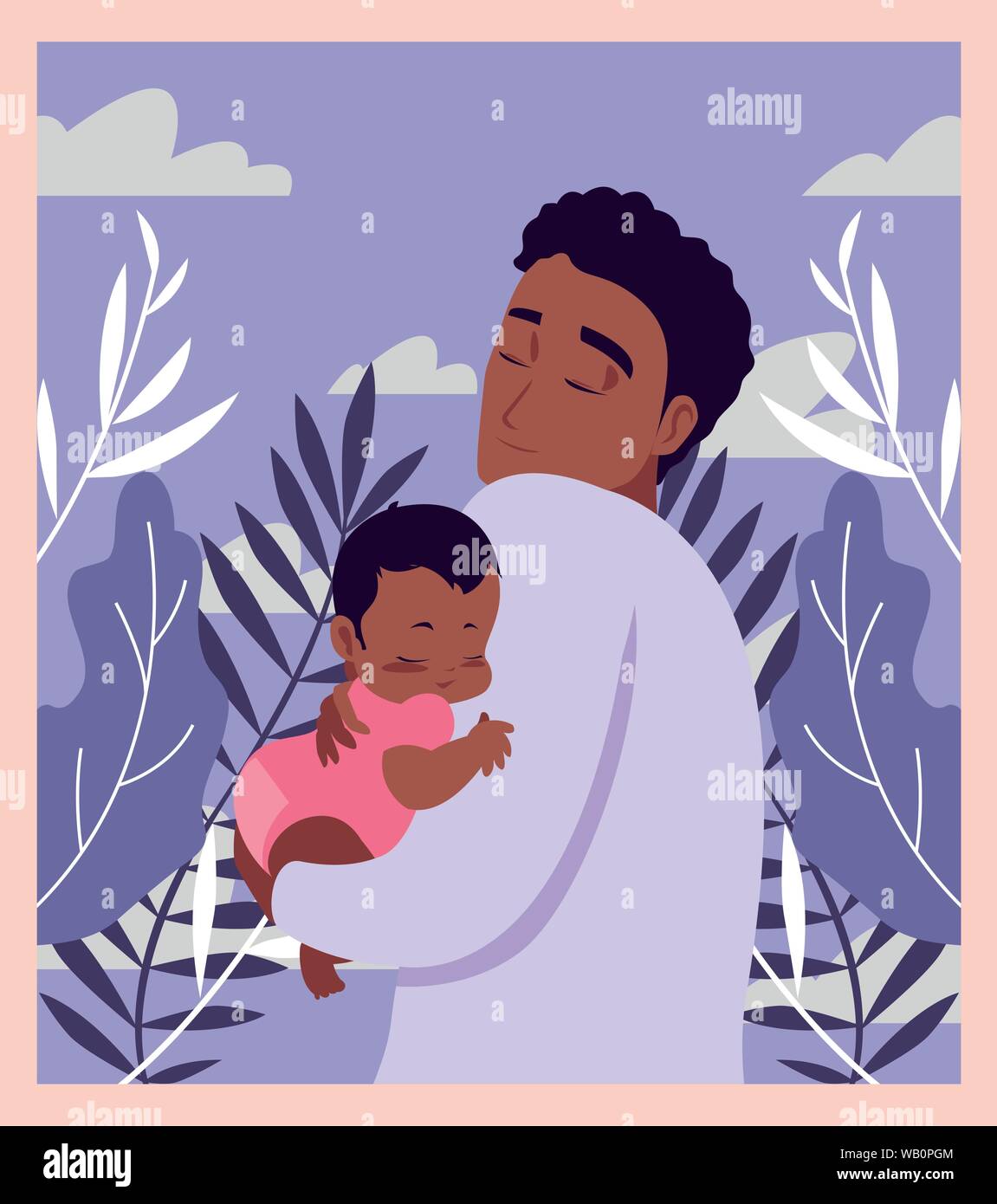 dad carrying his baby in his arms vector illustration Stock Vector Image & Art - Alamy