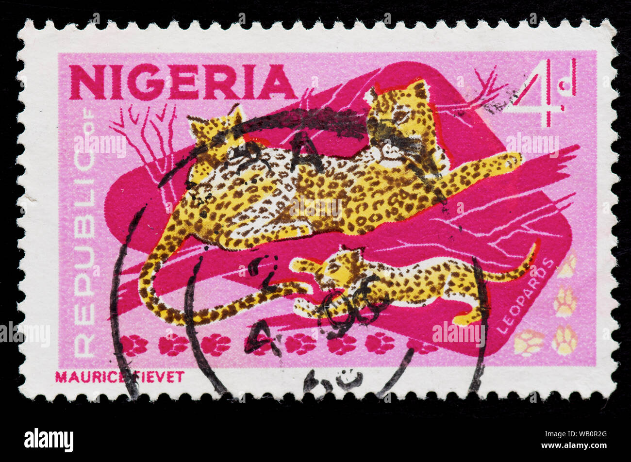 Nigeria Postage Stamp - Leopard (Panthera pardus Stock Photo - Alamy