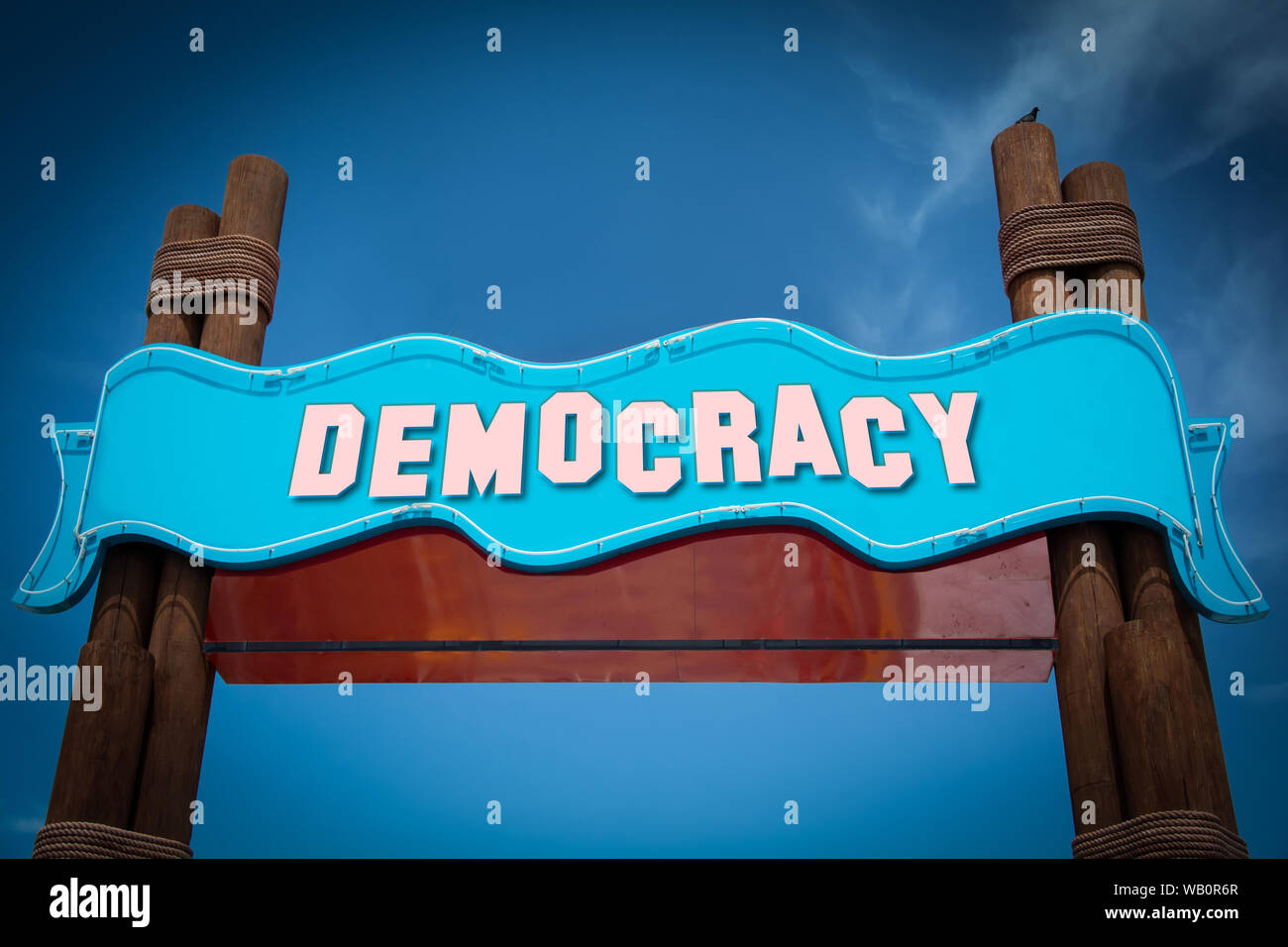 Street Sign the Direction Way to Democracy Stock Photo - Alamy