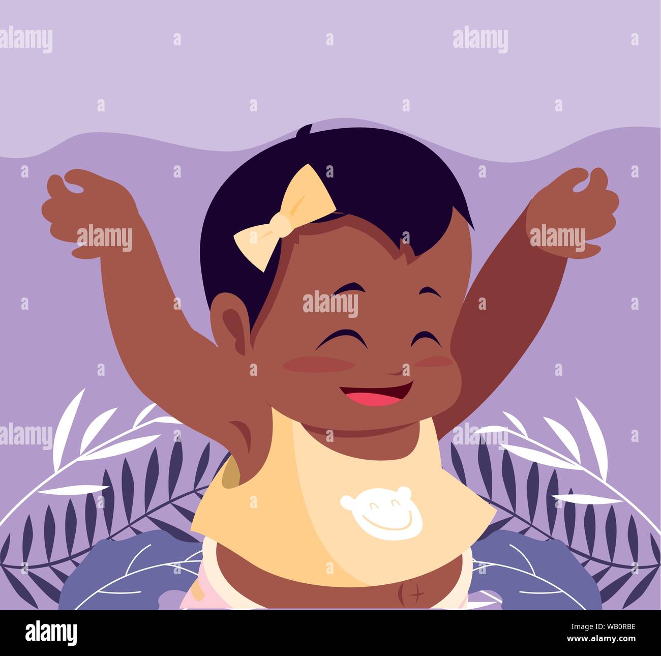 cute little baby girl sitting vector illustration Stock Vector Image ...