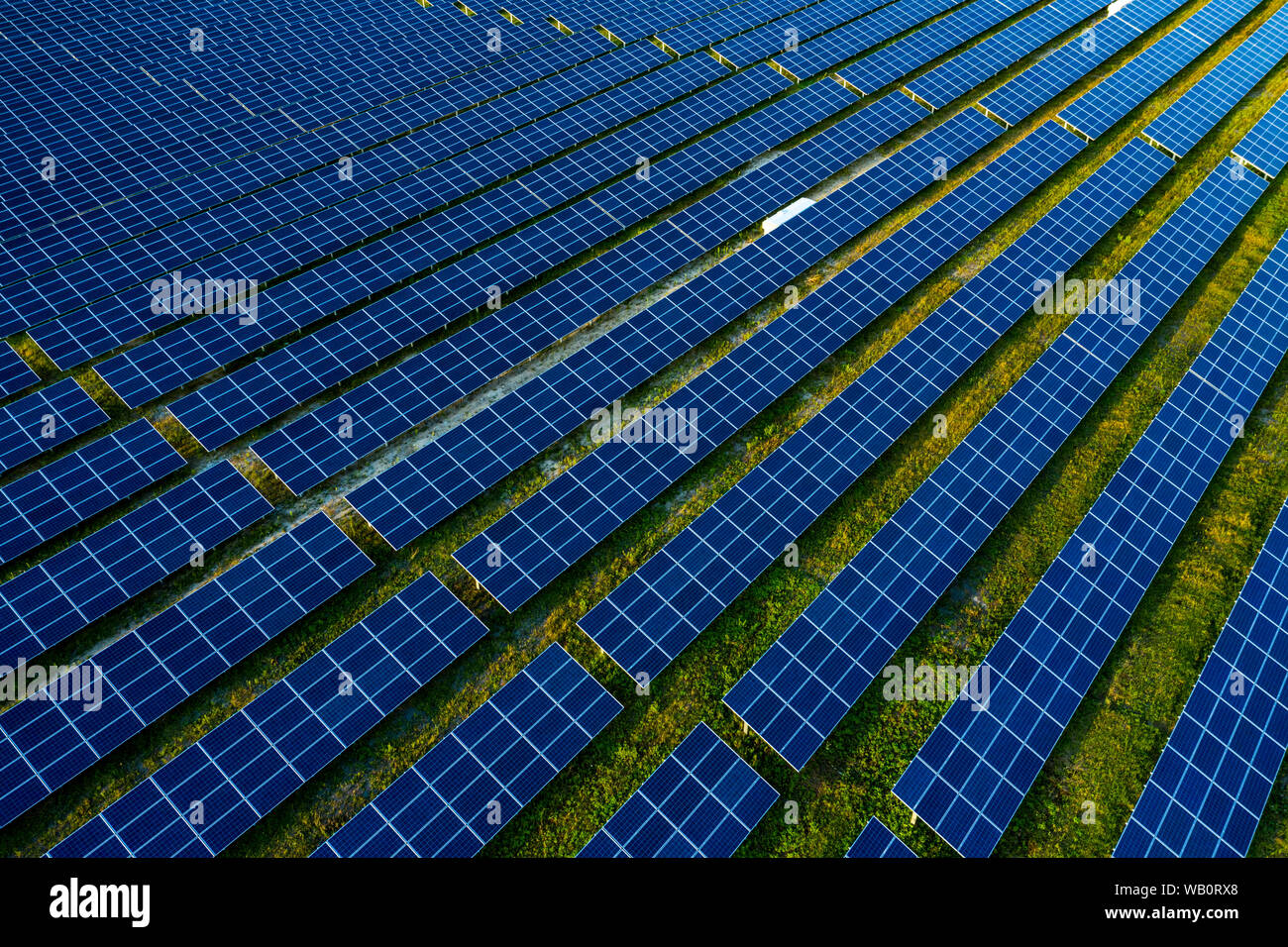 Beautiful Aerial View of Solar Panels Field Stock Photo - Alamy