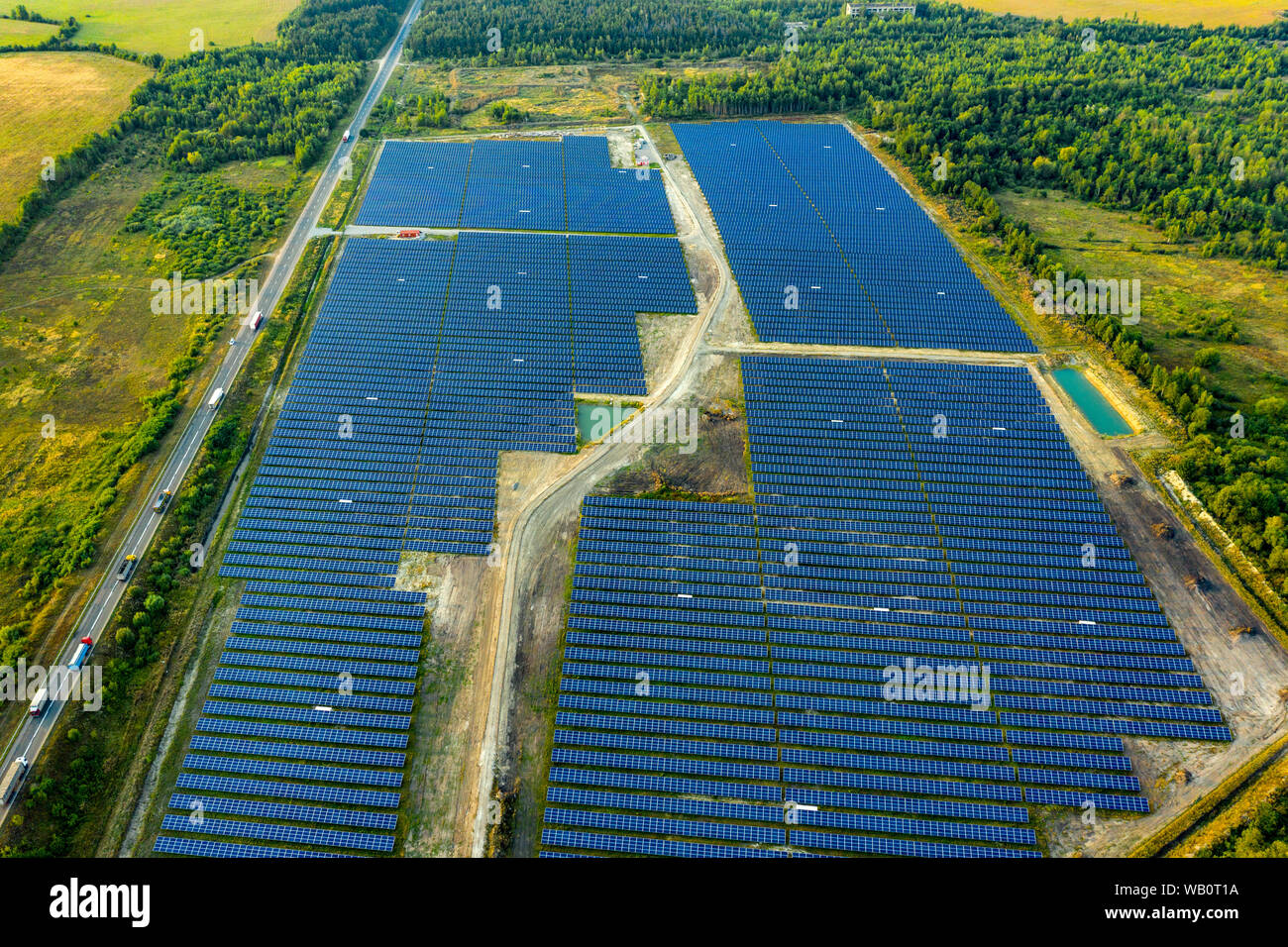 Beautiful Aerial View of Solar Panels Field Stock Photo - Alamy