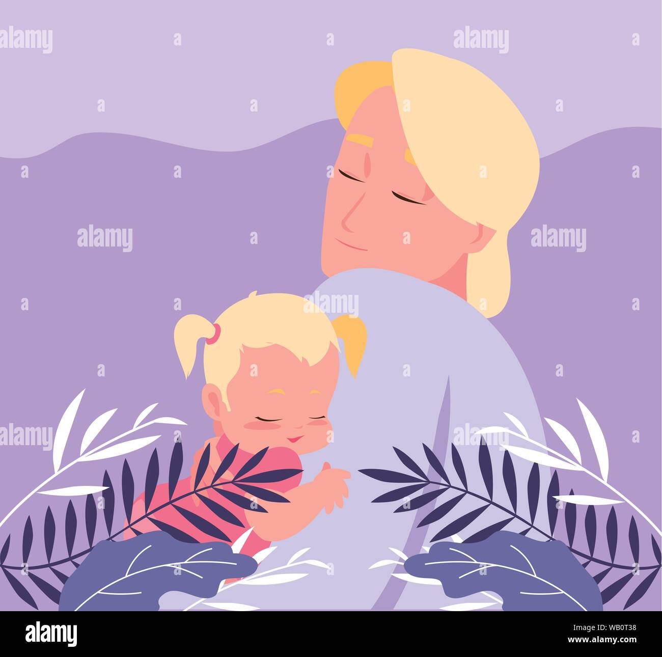 dad carrying his baby girl in arms vector illustration Stock Vector Image & Art - Alamy