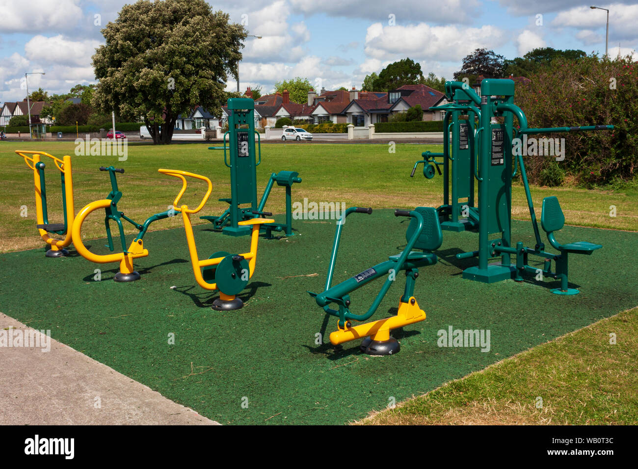 Outdoor exercise equipment at Clontarf, County Dublin, Ireland Stock ...
