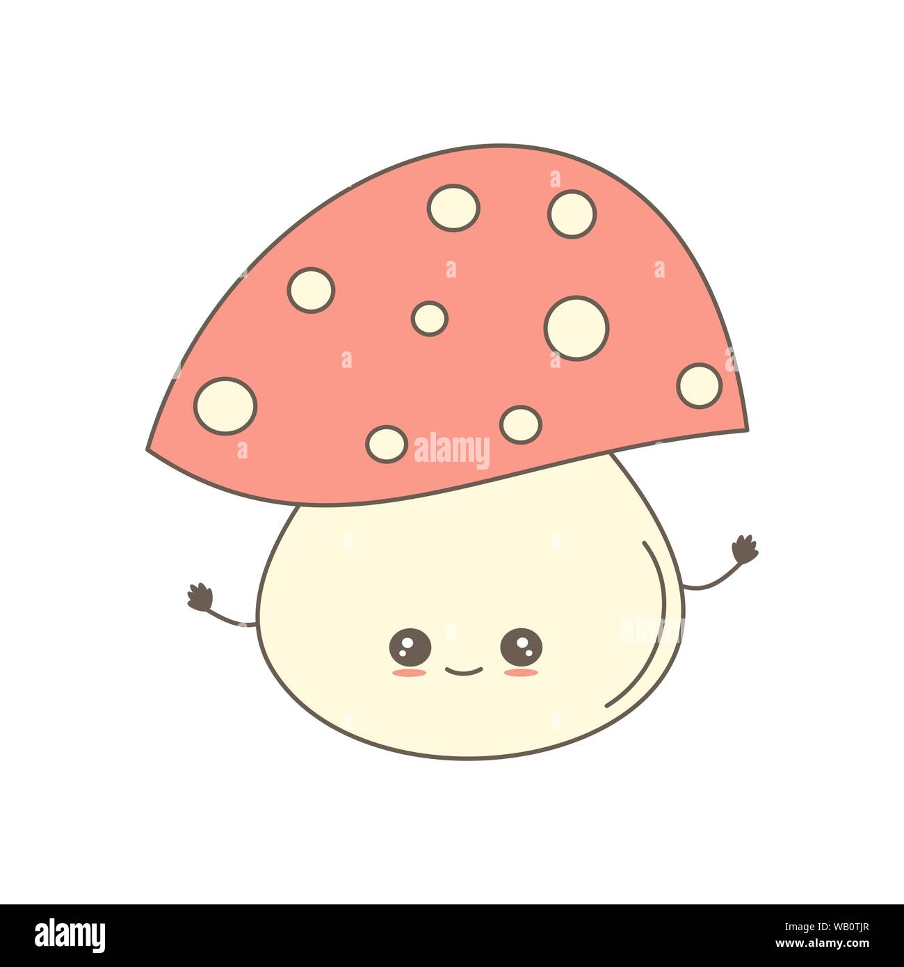 Illustration Funny Happy Cartoon Mushroom Cut Out Stock Images ...