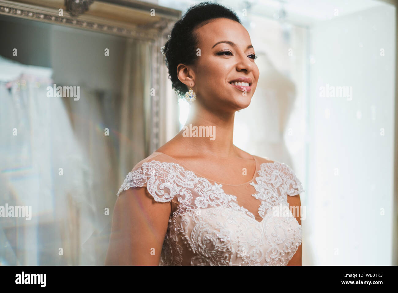 Beautiful girl choosing wedding hi-res stock photography and images - Alamy