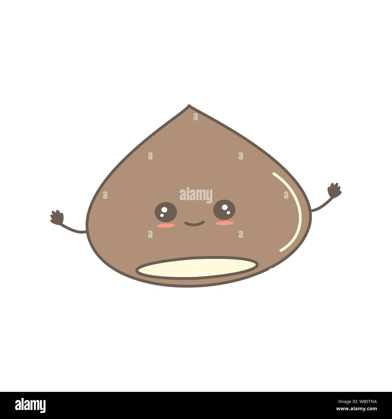 cute cartoon chestnut vector illustration isolated on white background ...