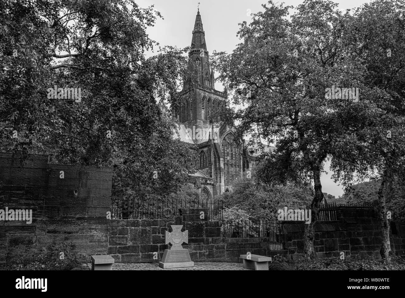 Impressive Ancient Glasgow architecture looking over to the magnificent ...