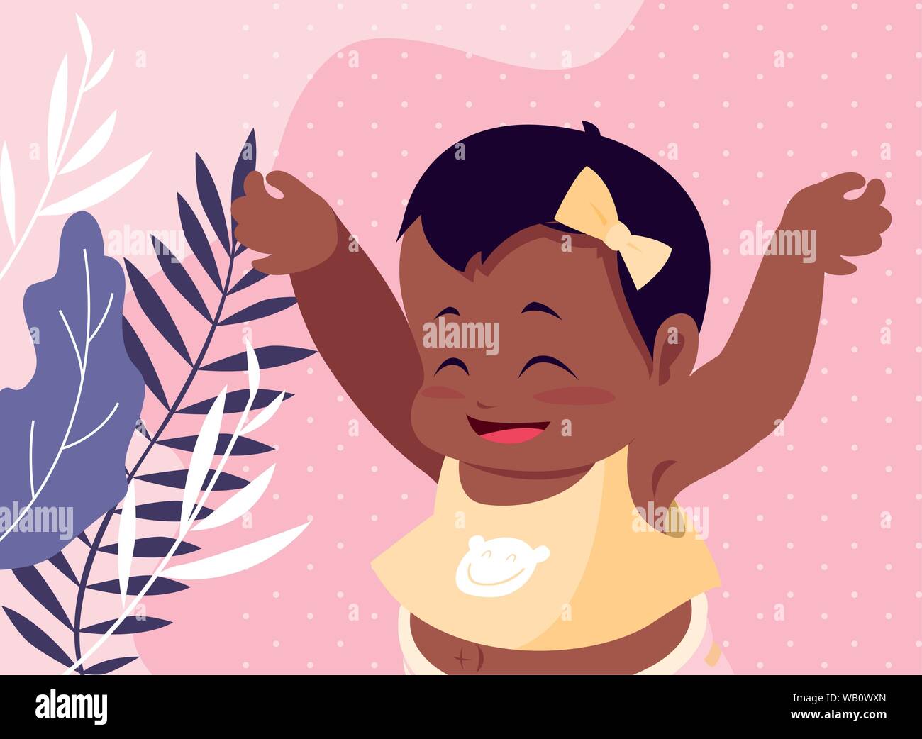 cute little baby girl sitting vector illustration Stock Vector Image ...