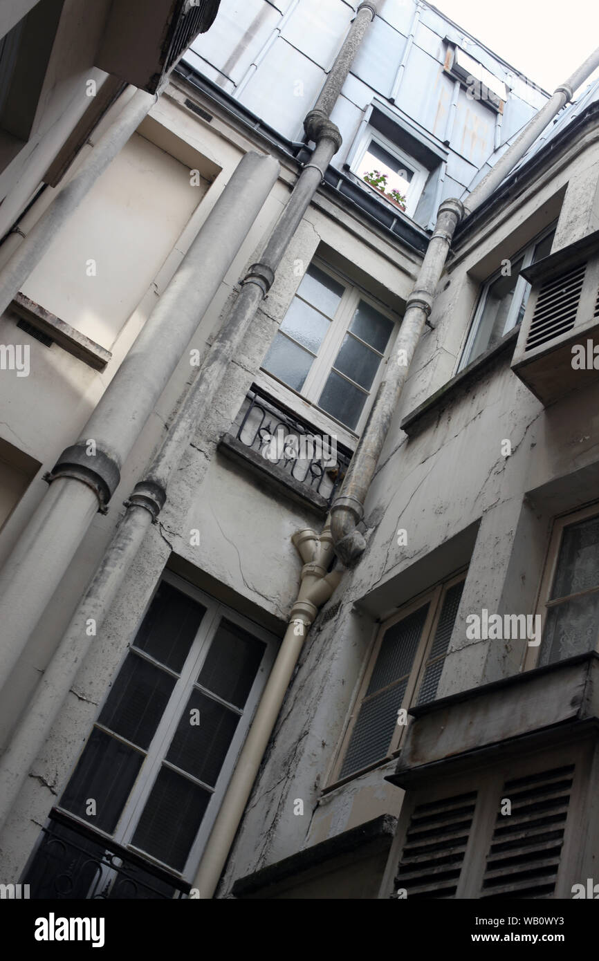 light and air well between traditional French buildings Stock Photo - Alamy