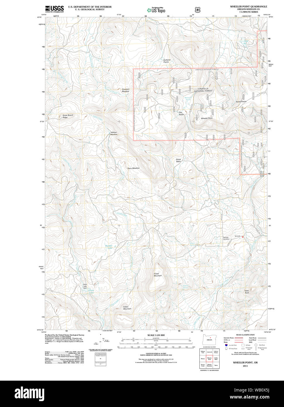 Map of wheeler oregon hi-res stock photography and images - Alamy