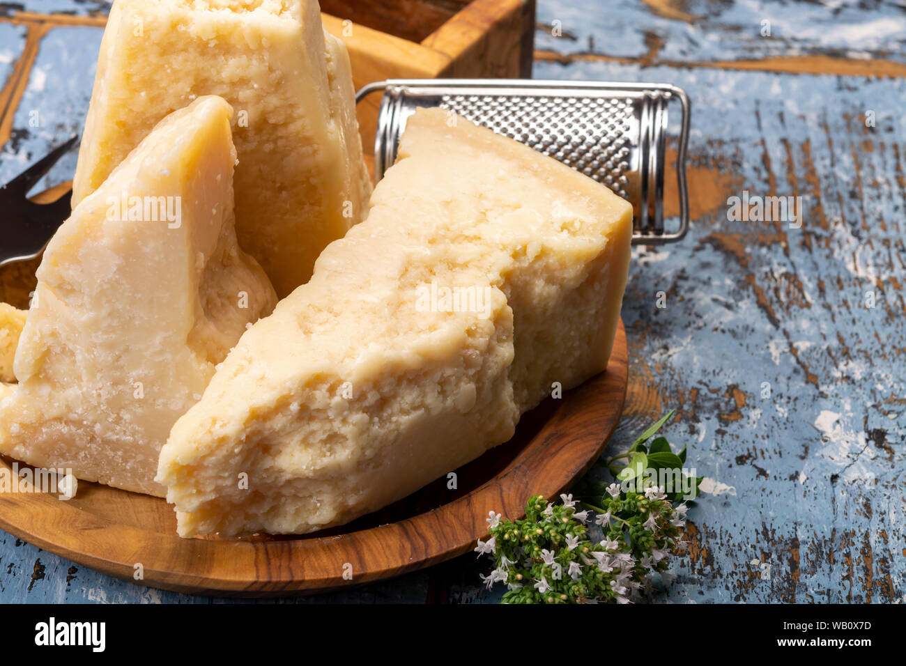 Cheese collection, hard italian cheese, aged parmesan and grana padano ...