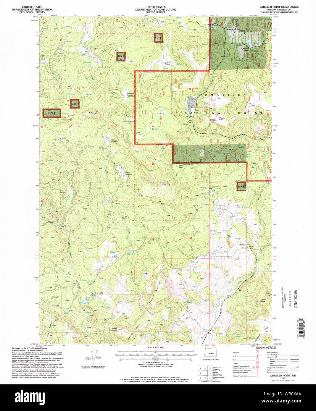 Map of wheeler oregon hi-res stock photography and images - Alamy